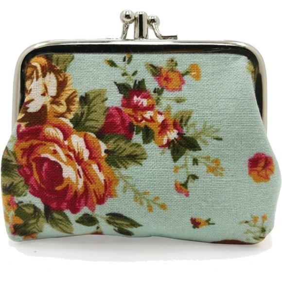 Bags | Cute Floral Coin Purses Vintage Pouch Kisslock Change Purse ...